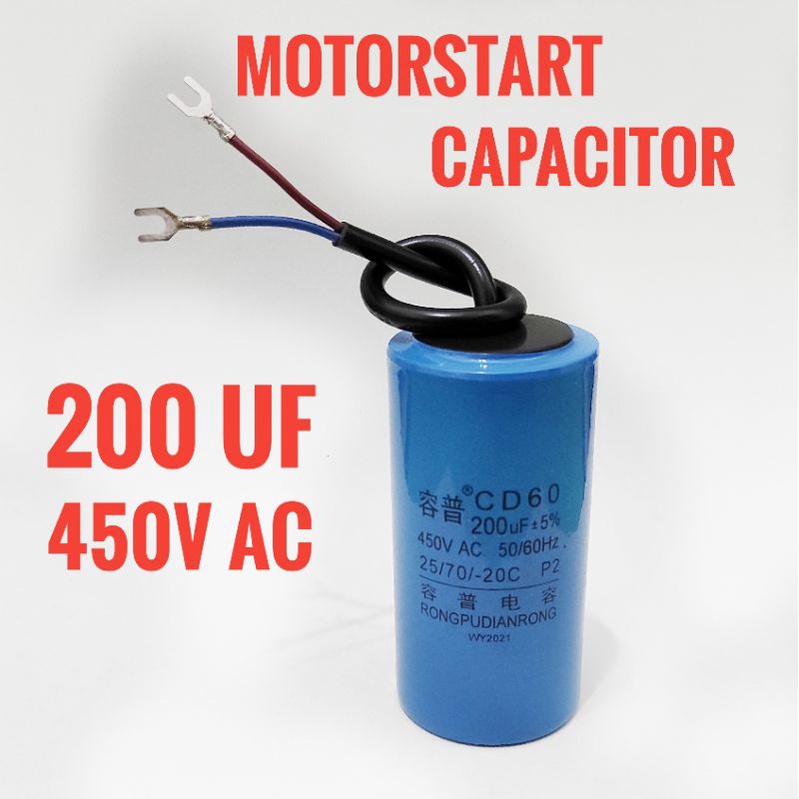 200uf 450vac Capacitor Motorstart air compresor water pump | Shopee ...