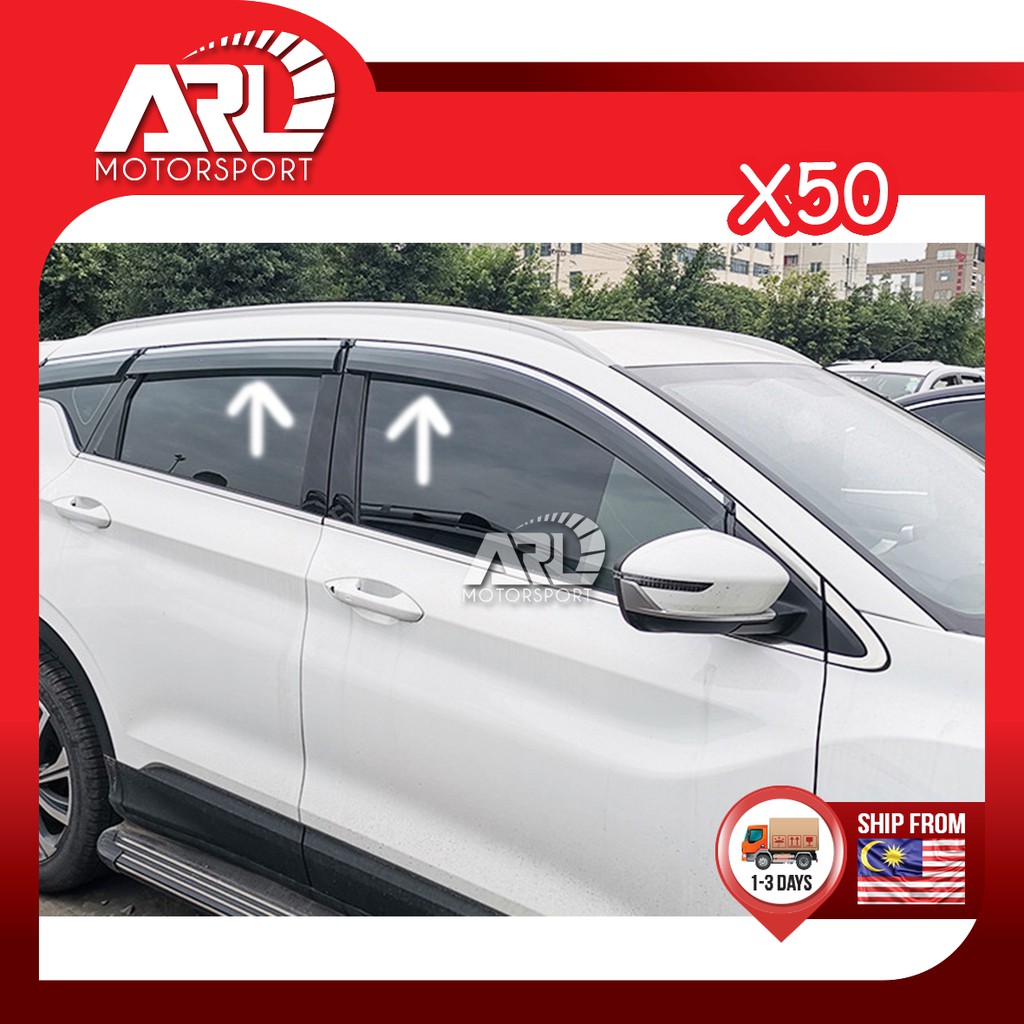Proton X50 Door Visor Steel Lining Sun Rain Guard Weather Shield ...