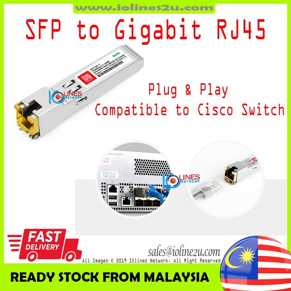 1000Mbps SFP to RJ45 Gigabit Copper Module Transceiver Compatible to ...