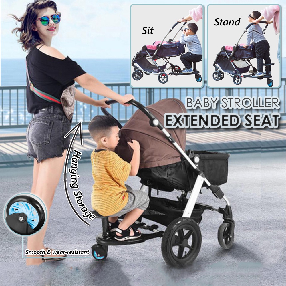 QB BM004 Stroller Extended Seat Child Auxiliary Stroller Pedal Adapter ...