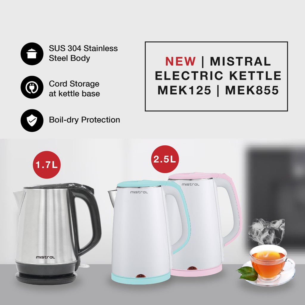 READY STOCK!!! Mistral MEK125/MEK855 Jug Kettle (1.7L/2.5L) | Shopee ...
