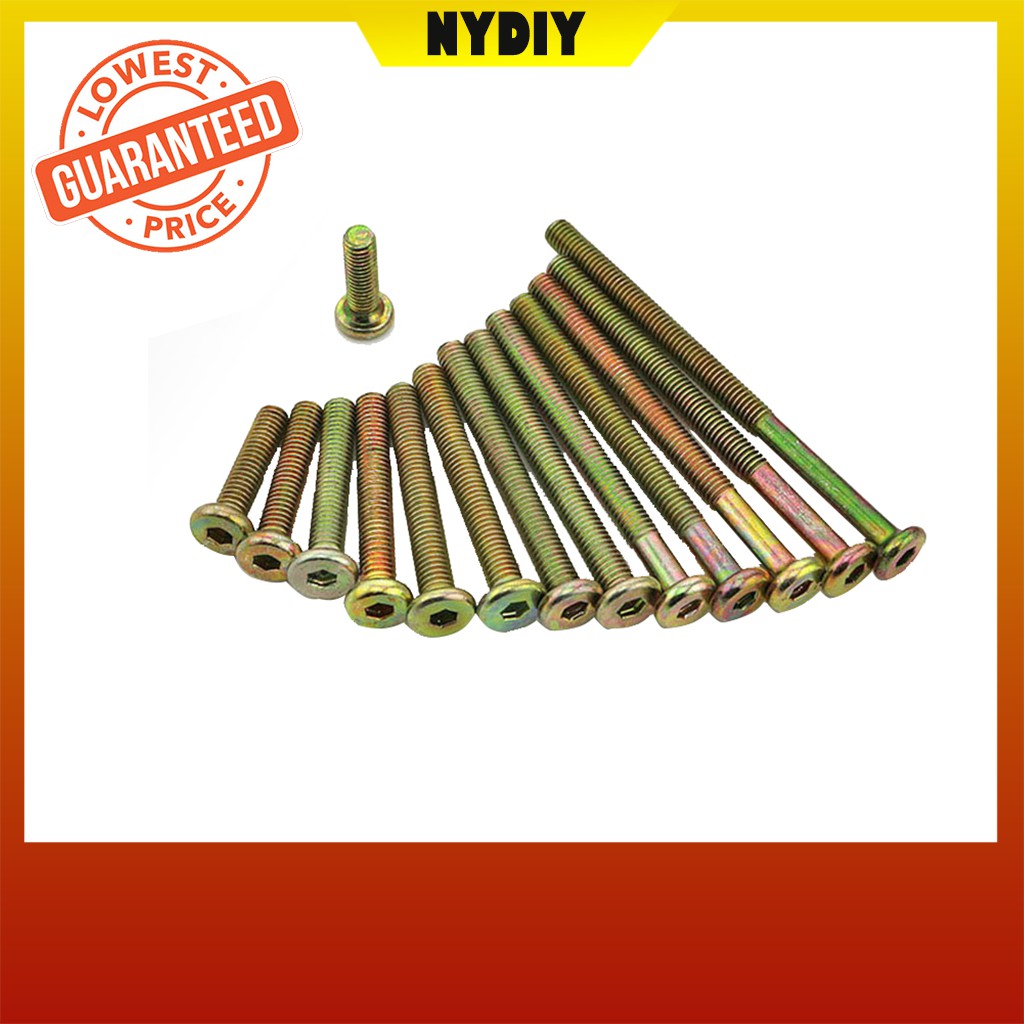 Galvanized Flat Round Head Hexagon Socket Screw Skru Katil Furniture ...