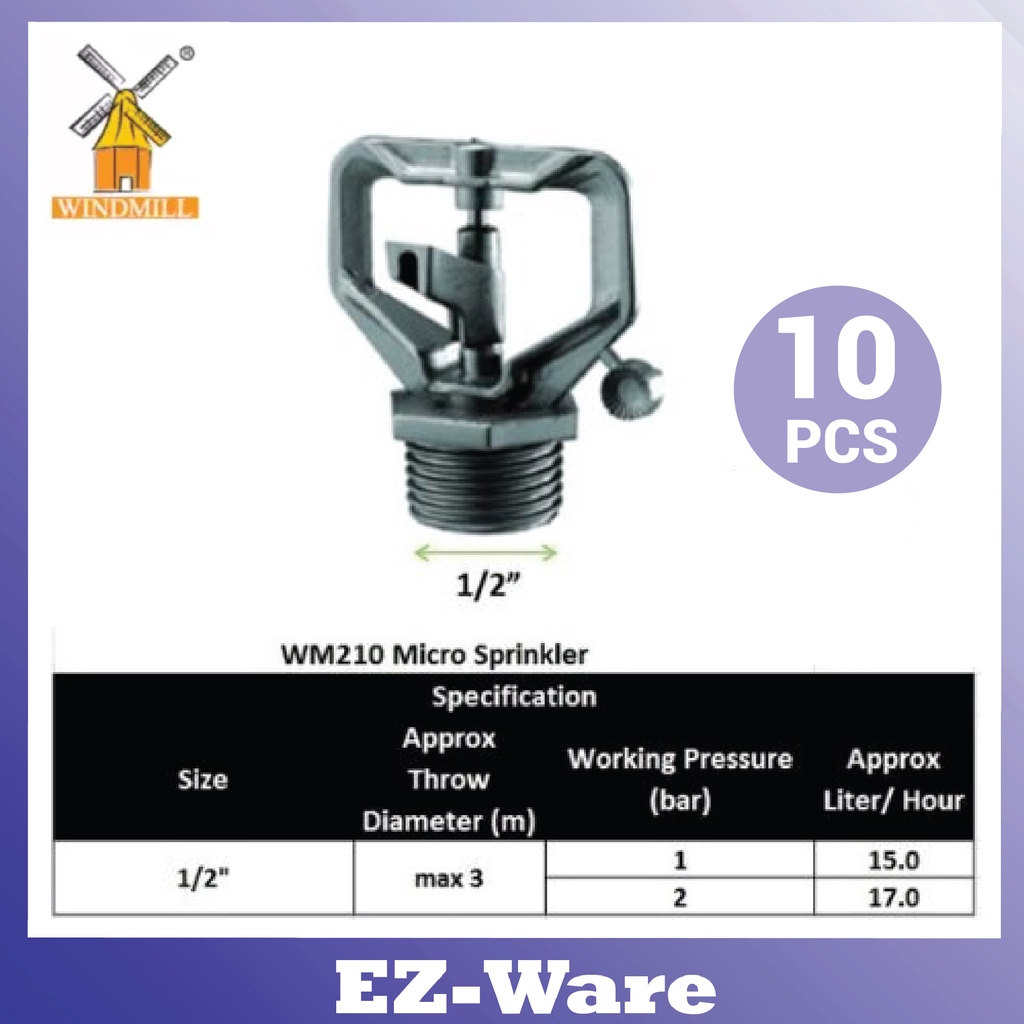(10pieces) WM210 Windmill Micro Sprinkler 1/2", Garden Farm Irrigation ...