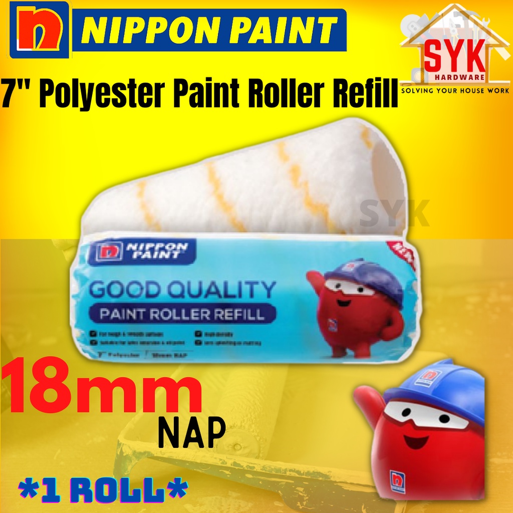 SYK NIPPON PAINT 7" Polyester Paint Roller Refill Lint Roller Roller ...