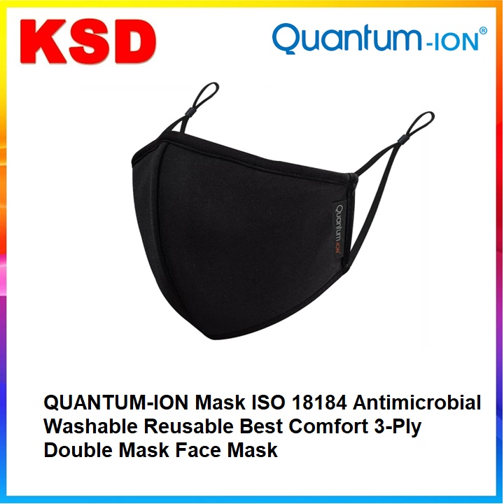 QUANTUM ION Reusable Washable Face Mask Antiviral Antibacterial Coating ...