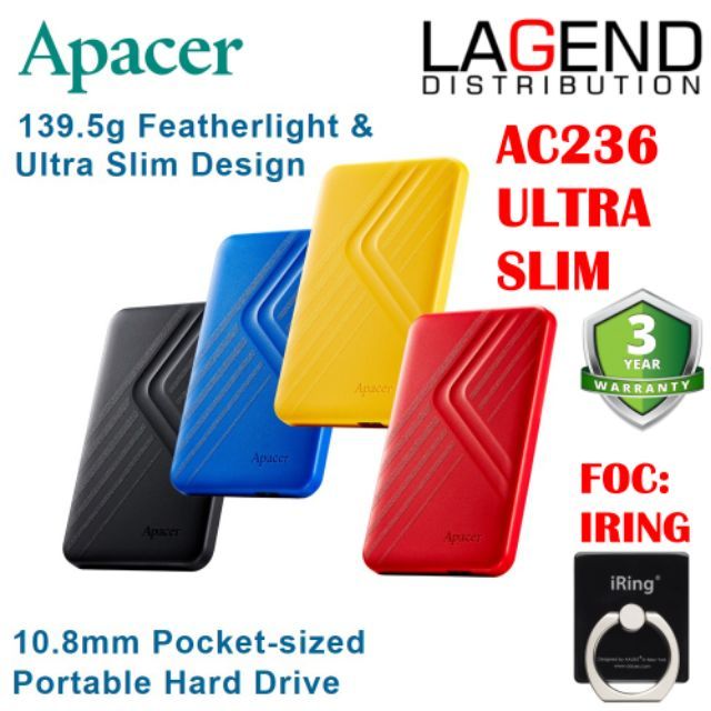 Apacer AC235 / AC236 1TB External Hard Drive USB 3.1 SuperSpeed ...