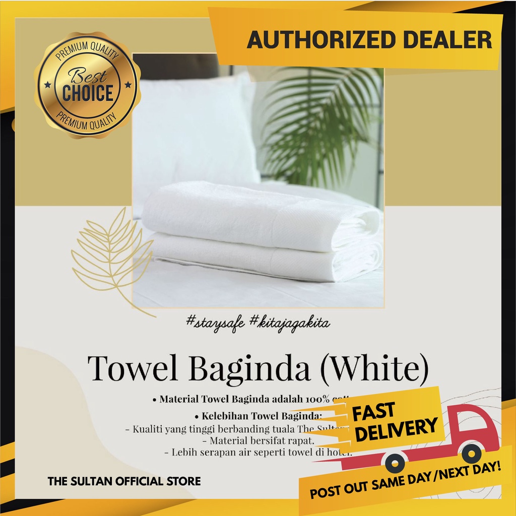 Sultera WHITE - Bath Towel Sultera Tuala Mandi Baginda Hotel Towel ...