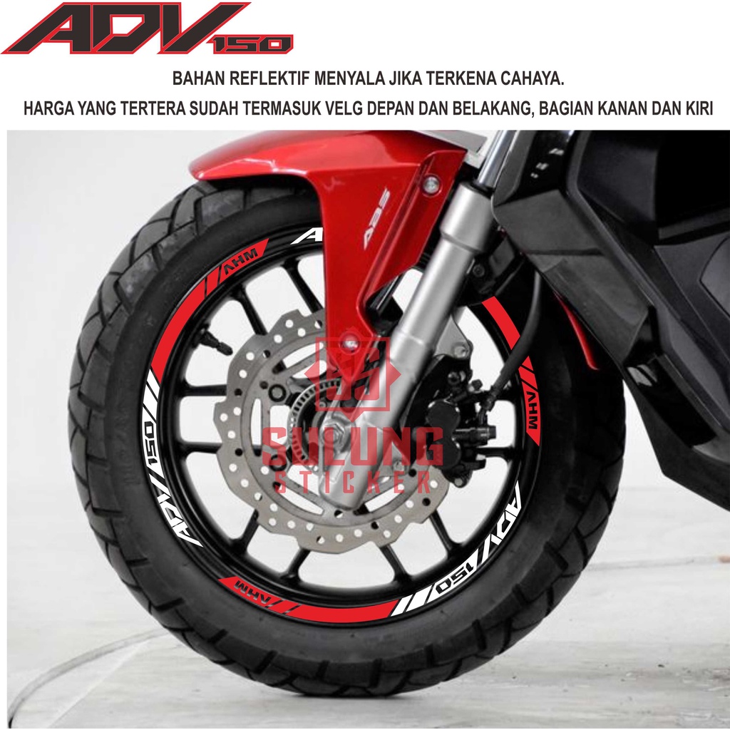 Honda ADV 150 Motorcycle Rim Trim Sticker Cutting Sticker Cool Rim ...