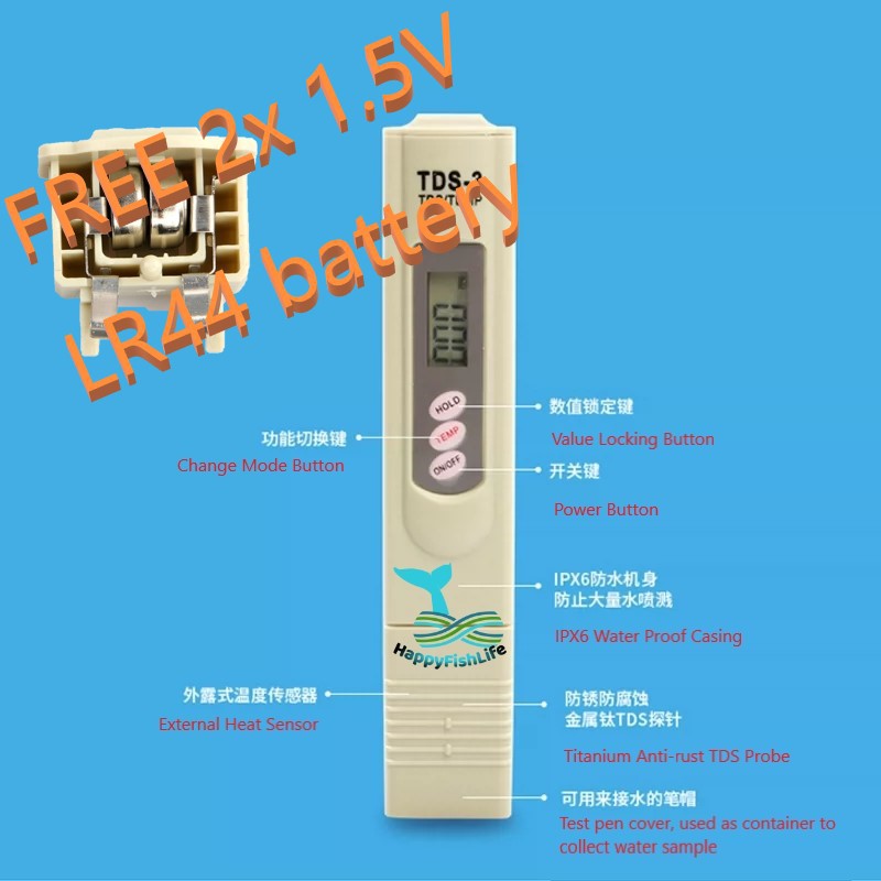 Digital TDS 3 Water Quality With battery Tester Purity Meter TEMP PPM ...