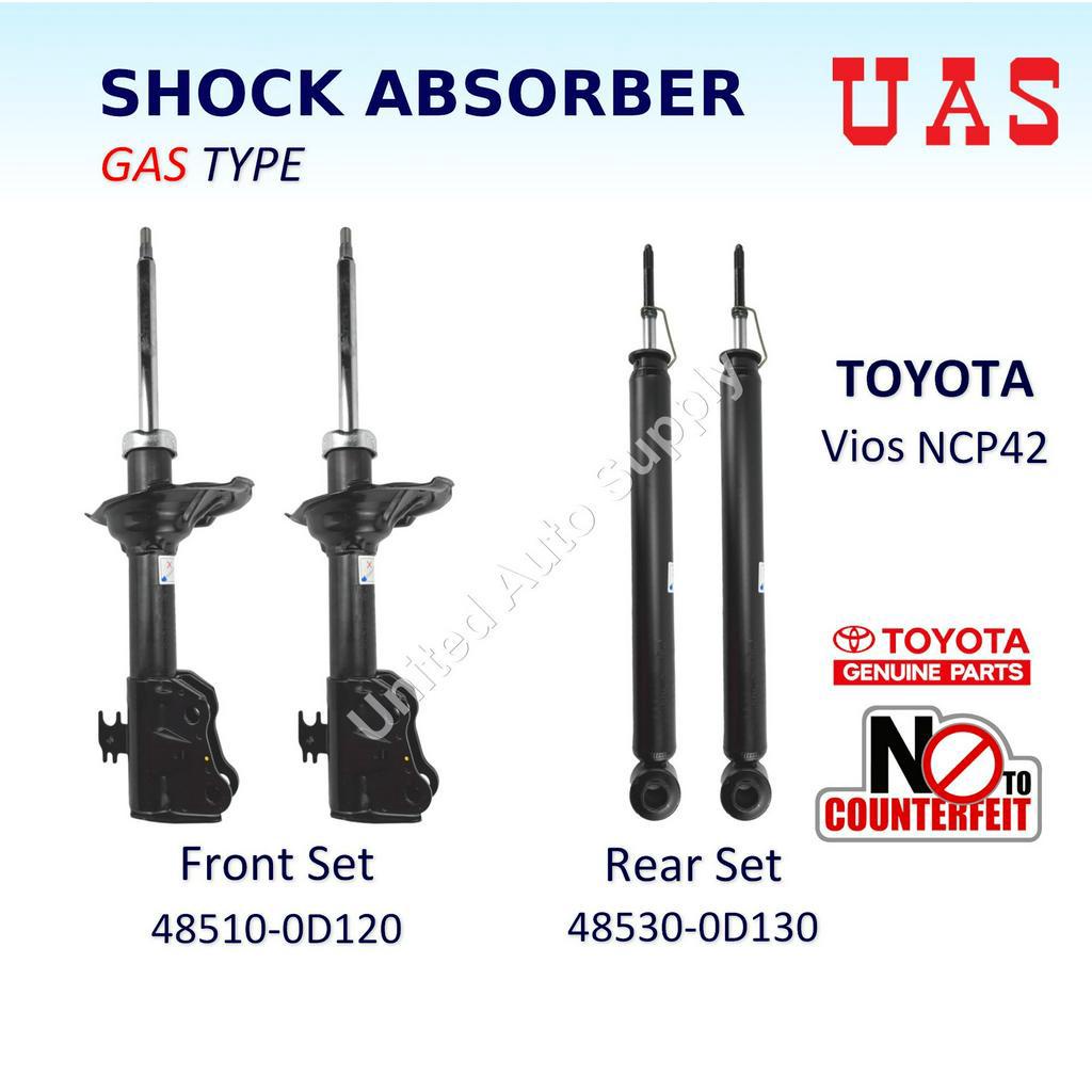 TOYOTA Shock Absorber Set Front Rear For VIOS NCP42 48510-0D120 48530 ...