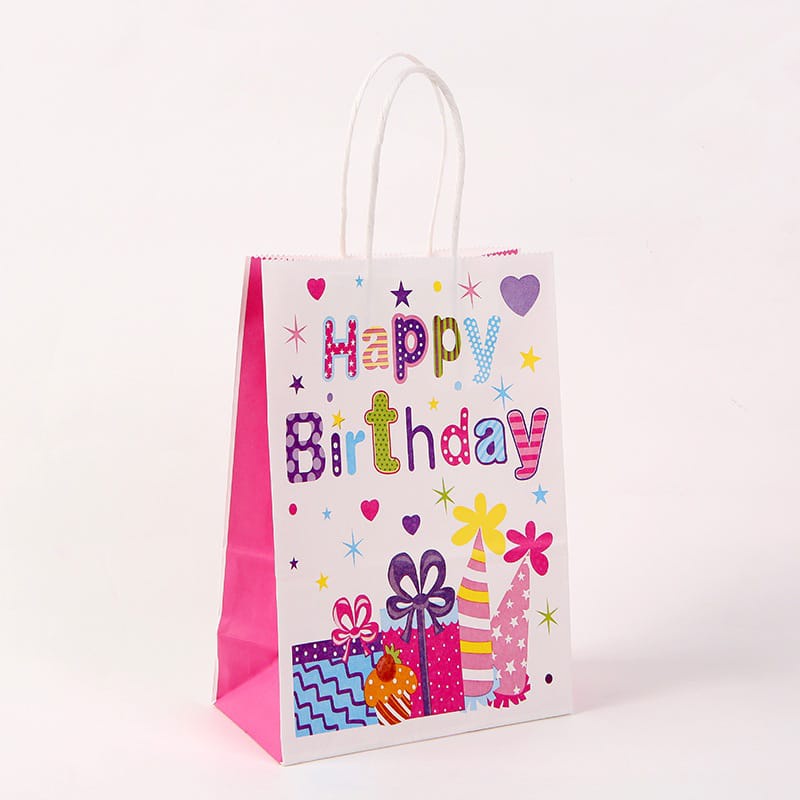 Happy Birthday Paper Bag Party Gift Bag Present Paper Bag Kraft Paper ...