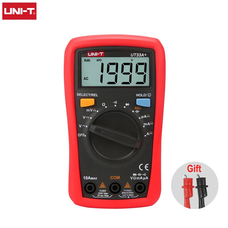 UNI-T UT33C+ Palm Size Multimeter Resistance Measure LCD AC DC 2mF ...