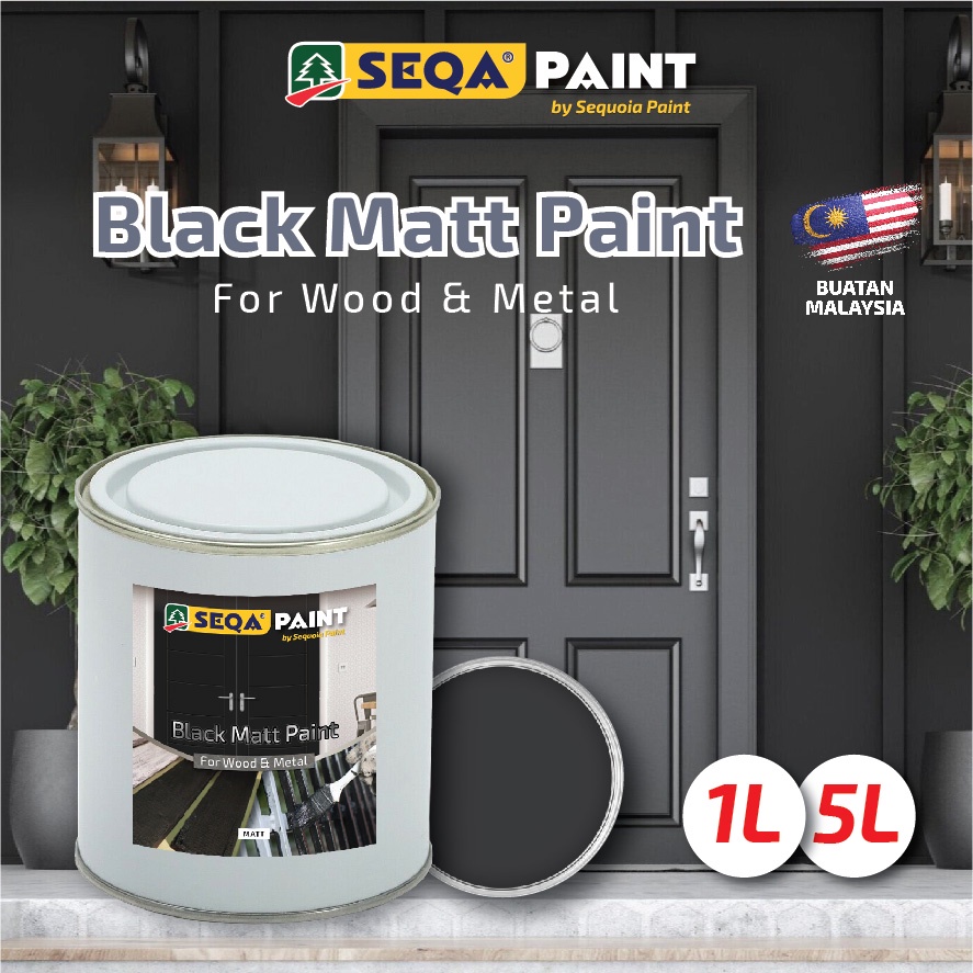 SEQA Paint Black Matt Paint For Metal & Wood / Cat Hitam Matt Untuk ...