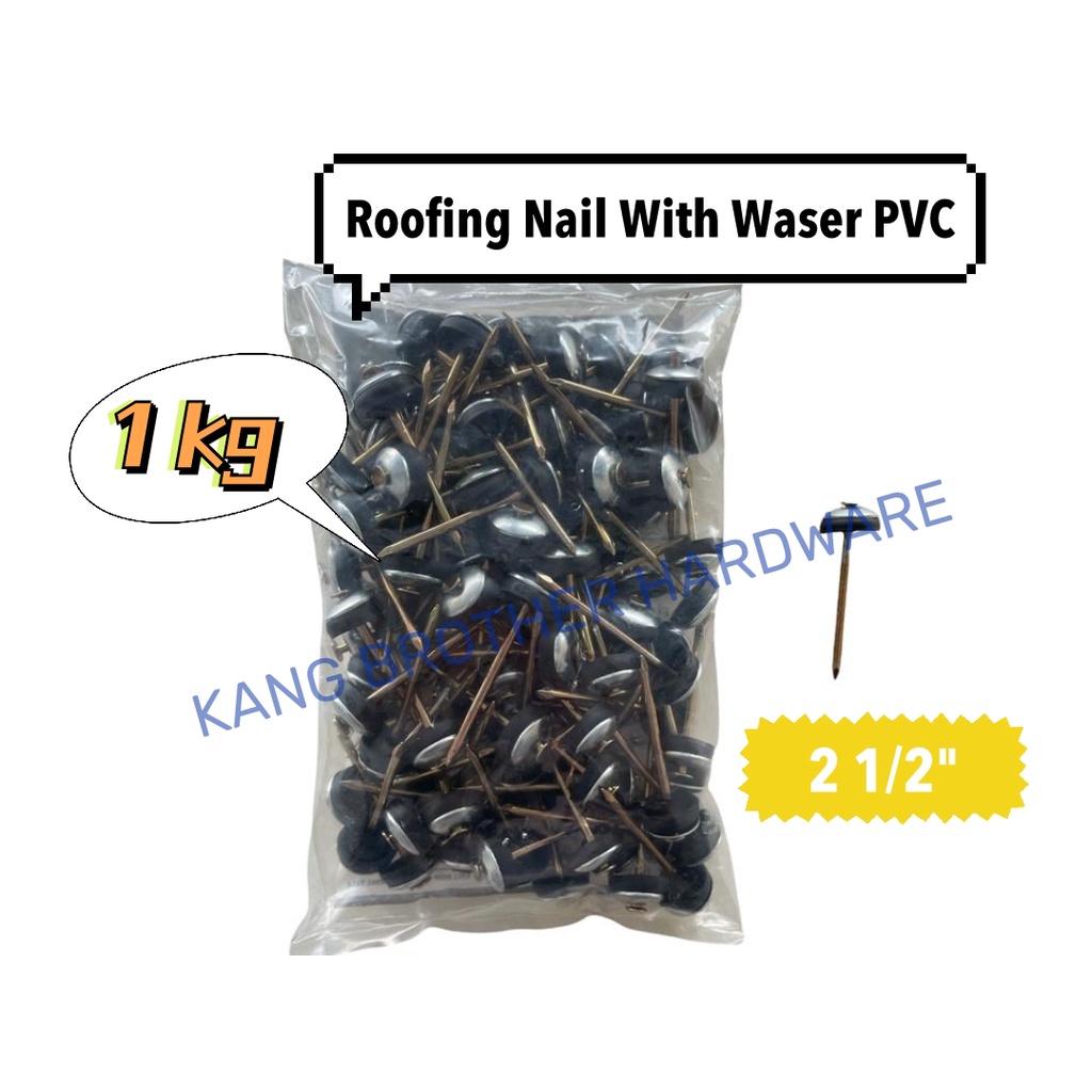 Paku Atap/Zink/Payung Dengan Washer PVC | New Hammer Roofing Nail With ...