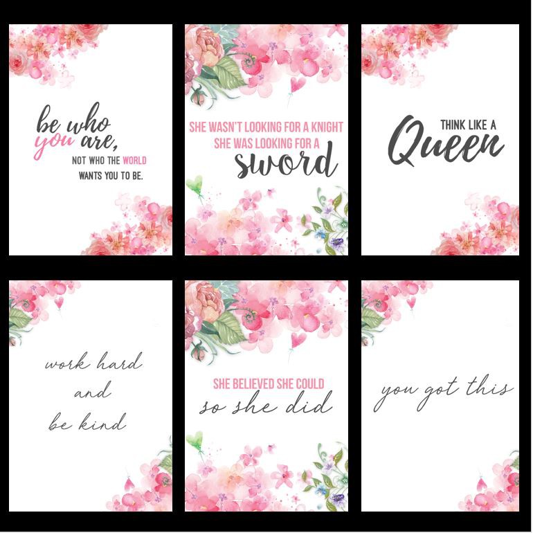 Batch 6 Flower Wall Decor Positive Quotes Bible Verse Poster A4 No ...