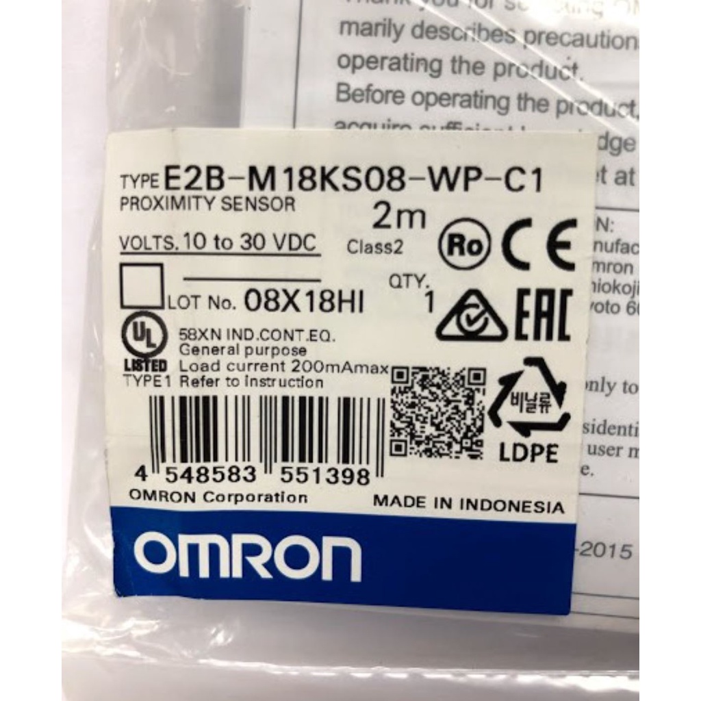 OMRON E2B-M18KS08-WP-C1 2M OMI Inductive Sensor, Proximity Switch, | Shopee Malaysia