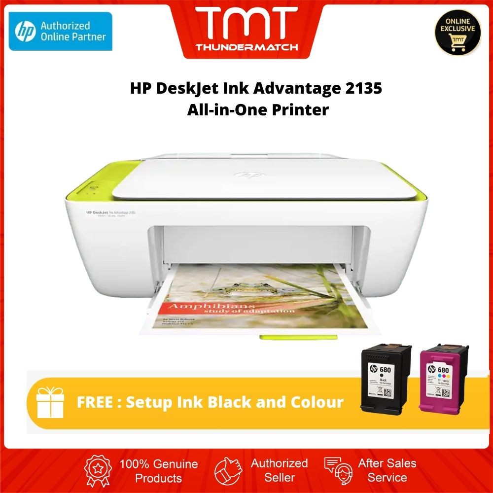 HP DeskJet Ink Advantage 2135 All-in-One Printer (Free Setup Ink Black and Colour) | Shopee Malaysia