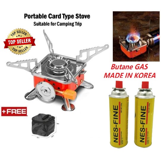 Camping Use Gas-Powered Portable Card Type Stove/Butane Gas Cartridge ...