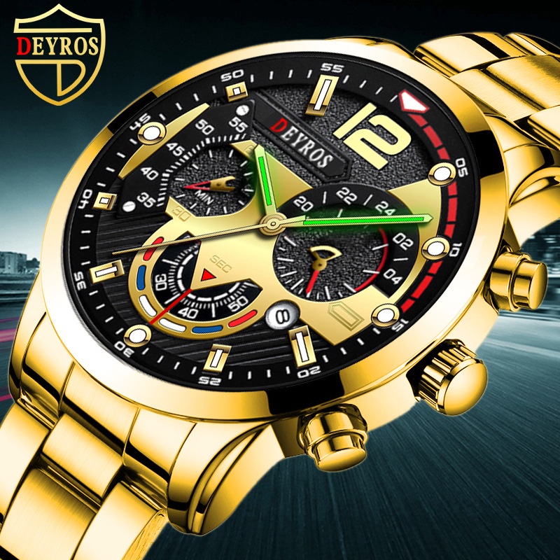 DEYROS Watch for Men Original Sports Waterproof Mens Quartz Watches ...