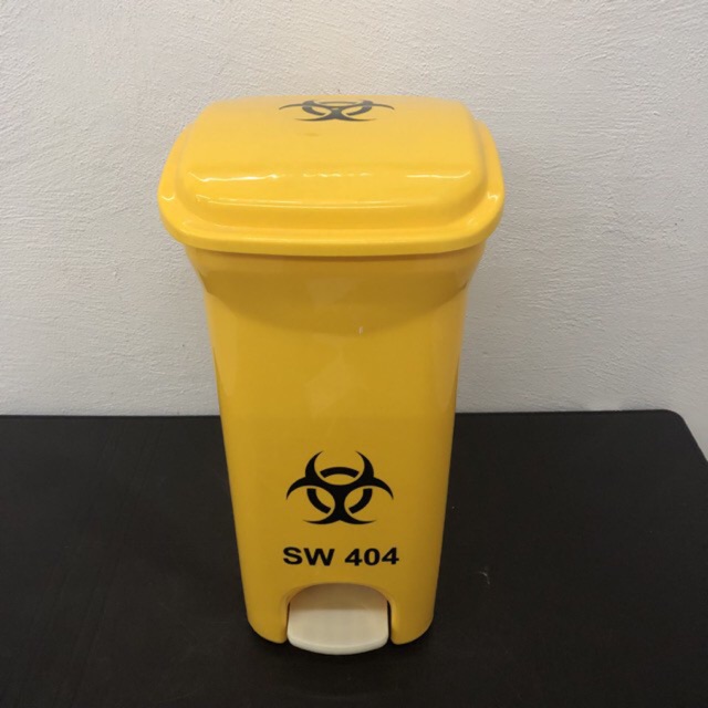 Clinical Waste Bin With Step Pedal / Yellow Dustbin / Tong Sampah Klinik /Anti-Microbial Waste ...