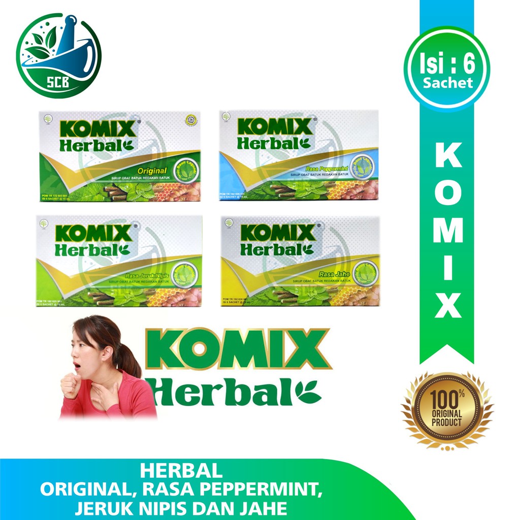 Komix Herbal Original Komix - Box Of 6 Sachets - Cough Syrup | Shopee ...