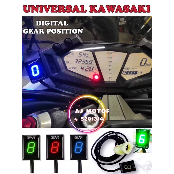 PNP KAWASAKI GEAR POSITION METER DIGITAL MOTORCYCLE NINJA250 Z250 Z800 ...