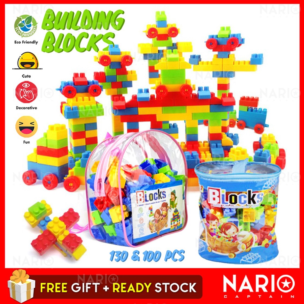 NARIO Creative DIY Blok Bangunan Mainan Kanak Kanak 100pcs / 130pcs ...