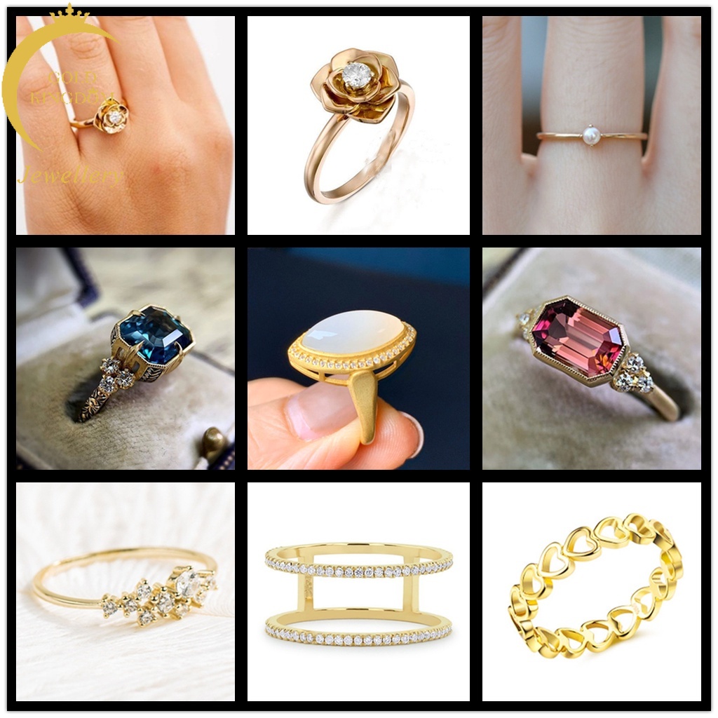 Goldkingdom Fashion Ready Stock Korea Jewellery Gold Plated Bangkok Women's Topaz Ruby and ...