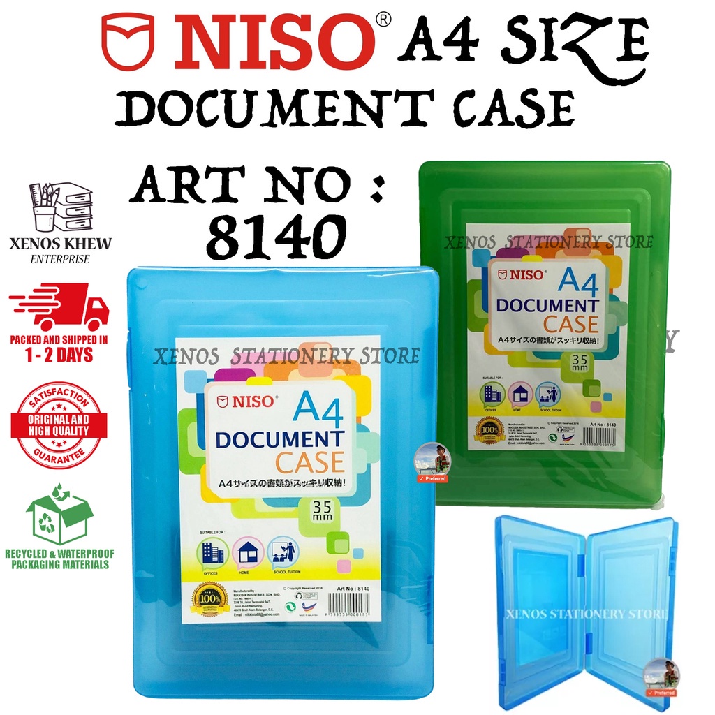 NISO 8140 35MM A4 DOCUMENT CASE / KOTAK FAIL PLASTIK (READY STOCK ...