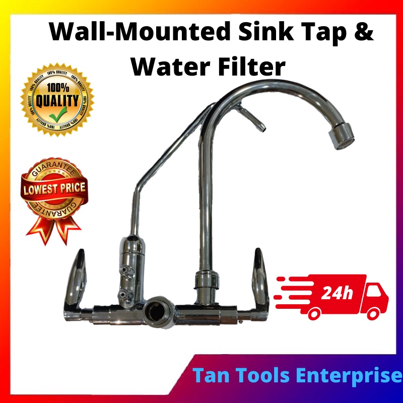 [Ready Stock] Pillar Mount / Wall-Mounted Professional Kitchen Sink Tap ...