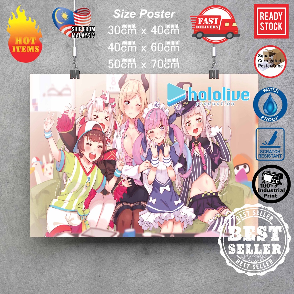 (READY STOCK) Hololive Production poster | Anima Wall Deco poster ...