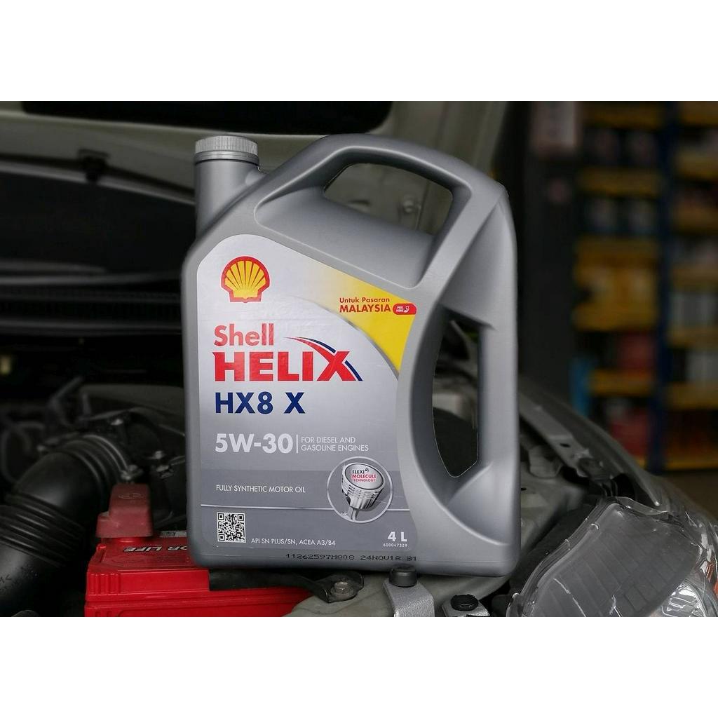 Minyak Hitam Kereta Shell Helix HX8 X 5W-30 (4L) Lubricant Oil | Shopee ...