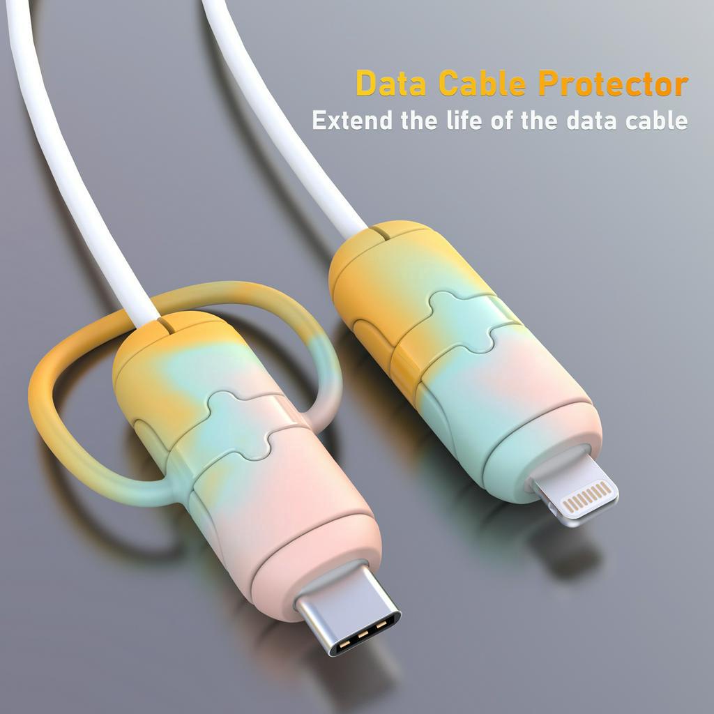 1Set Data Cable Case, /Type-C Silicone Cartoon Cable Protector, Two ...