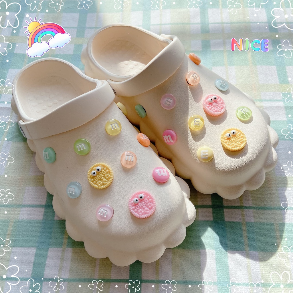 22pcs INS M&M Button Shoes Charm -Summer Crystal Bean croc /jibz ...