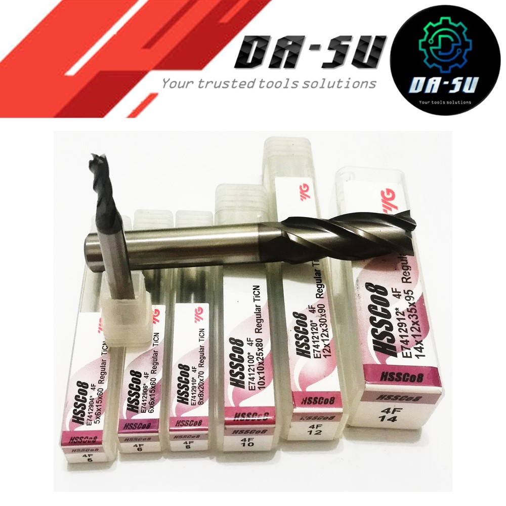 YG HSS-CO8 ENDMILL 4F - TiCN COATING DIA 3MM - 20MM | Shopee Malaysia