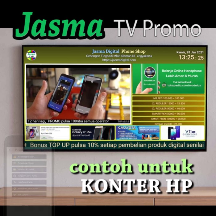 Papan iklan digital indoor/reklame TV LED utk konter toko HP/komputer ...