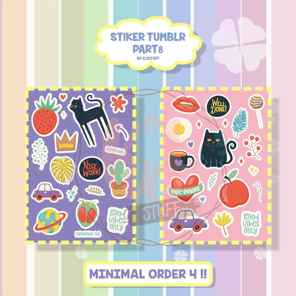 Part 8 Sticker Pack Aestheticsticker Tumblersticker Glossy Uncut Yet Shopee Malaysia