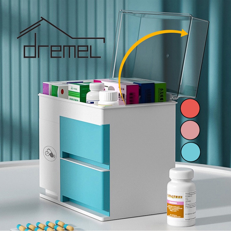 DREMEL Household Medicine Box Small Drug Portable Multi Layer Large ...