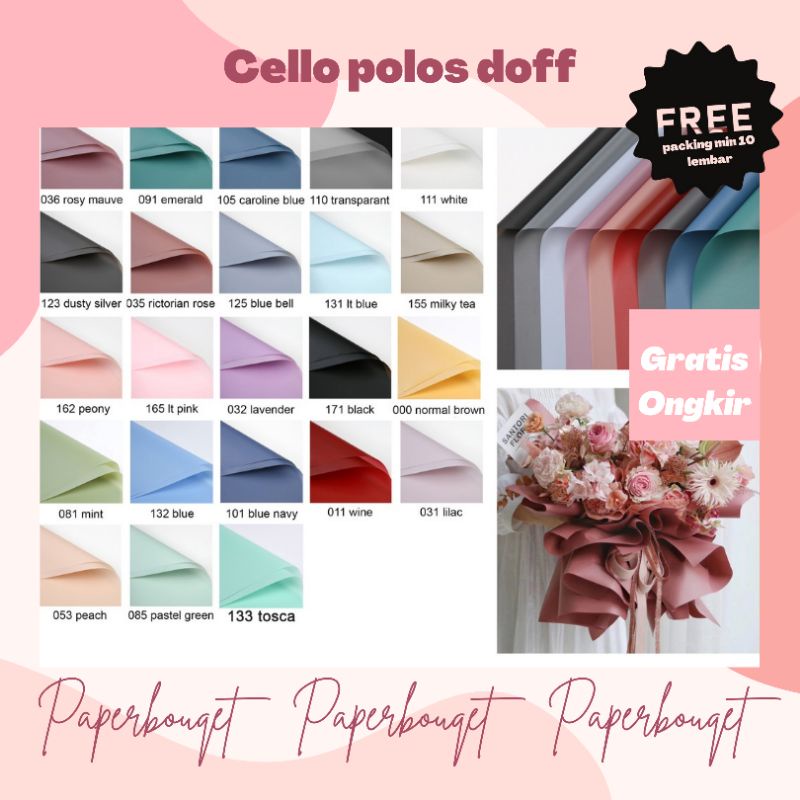 20 Sheets Of Plain DOFF CELLO PAPER/CELLOPHANE PAPER/FLOWER Bouquet ...