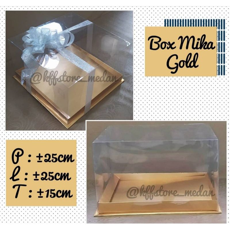 Cake Box / Mica Gold Cake Delivery 25×25×15cm Per Pcs (Not Included ...