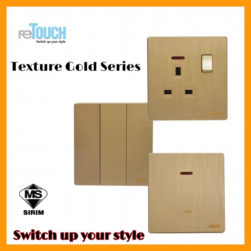 reTOUCH ULTRA RIMLESS SWITCH [TEXTURE GOLD SERIES] | Shopee Malaysia