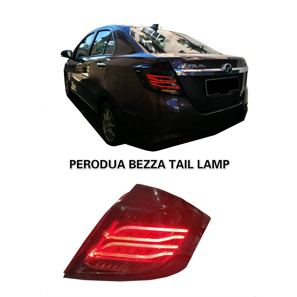 Perodua Bezza tail lamp mercedes design with running light (SMOKE / RED ...