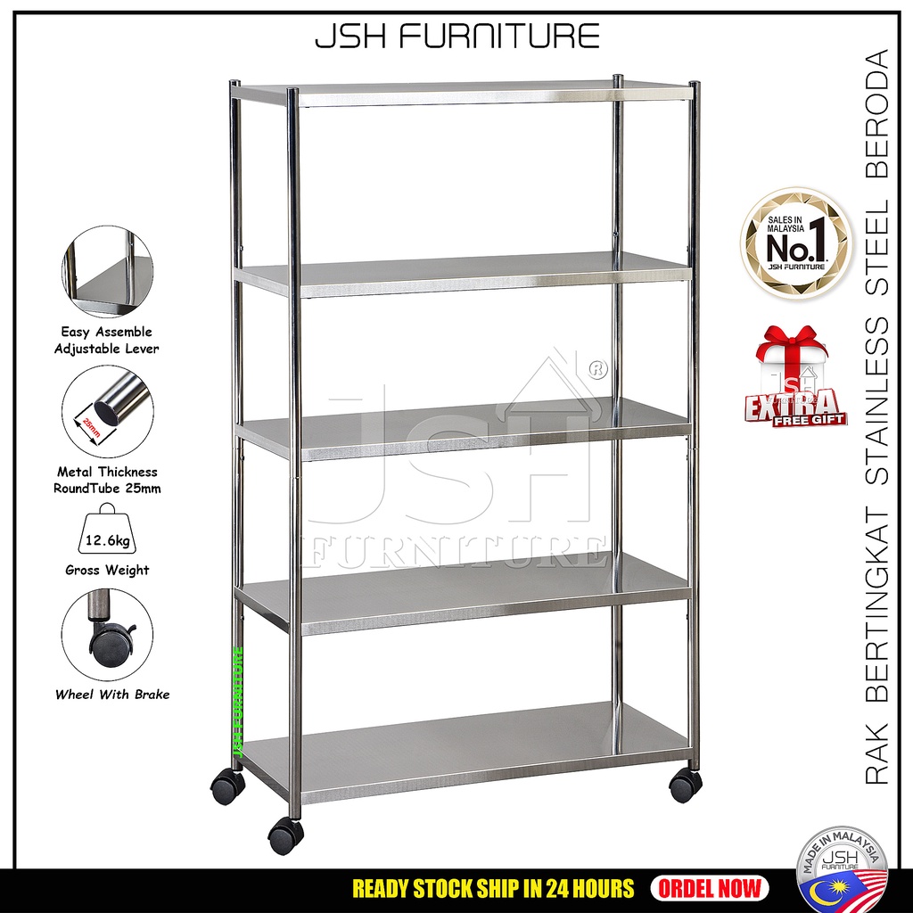 Stainless Steel Multilayer Racks Jsh Rak Dapur Rak Microwave Oven