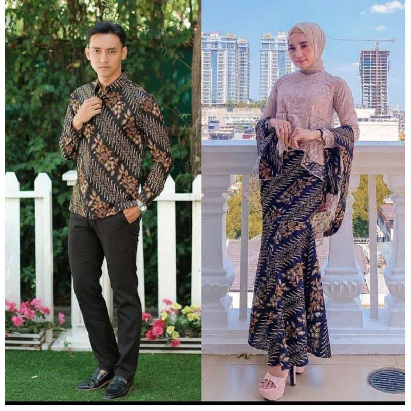 Couple Kebaya Modern Fiance Graduation Dress Latest Application Brocade ...