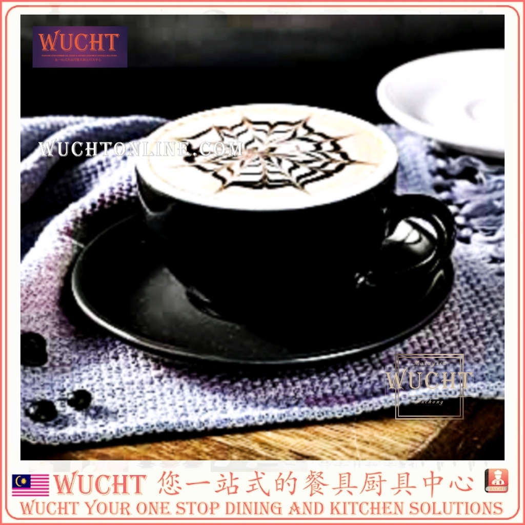 【WUCHT】300ml Matte Black Coffee Cup 300ml Black Cappuccino Cup 10oz ...