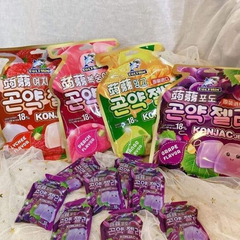 Korean Jelly Konjac Japanese Imported From Dolphin Captain GRAPE Flavor 200 G. | Shopee Malaysia