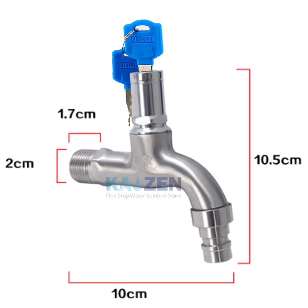 304 Stainless Steel Lockable Wall Bib Tap/ Faucet With Key & Washing ...