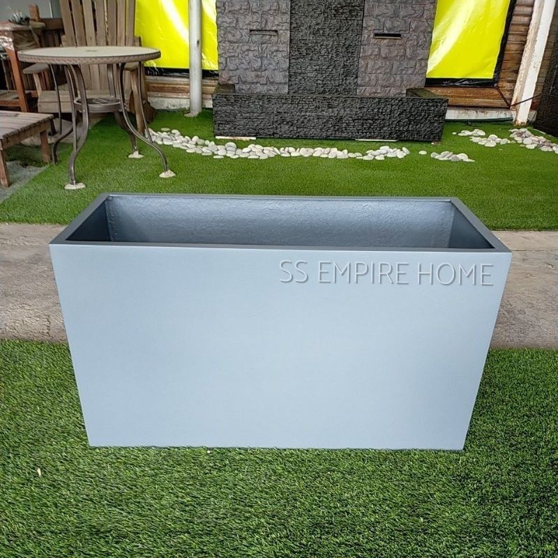 RUDI PB4 Matte Extra Large Fiberglass Planter Box Premium Garden Flower Pot Landscape Fiber ...