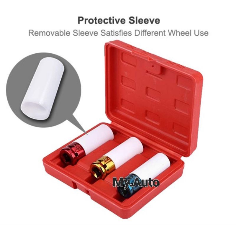 Heavy Duty 1/2 Impact Lug Nut Socket Thin Wall Deep Wheel Protector ...