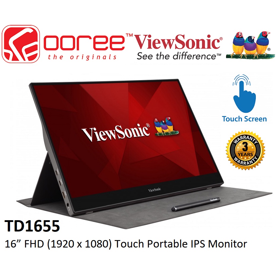 VIEWSONIC 16" VA1655 / VG1655 / TD1655 FULL HD IPS PORTABLE LCD MONITOR ...